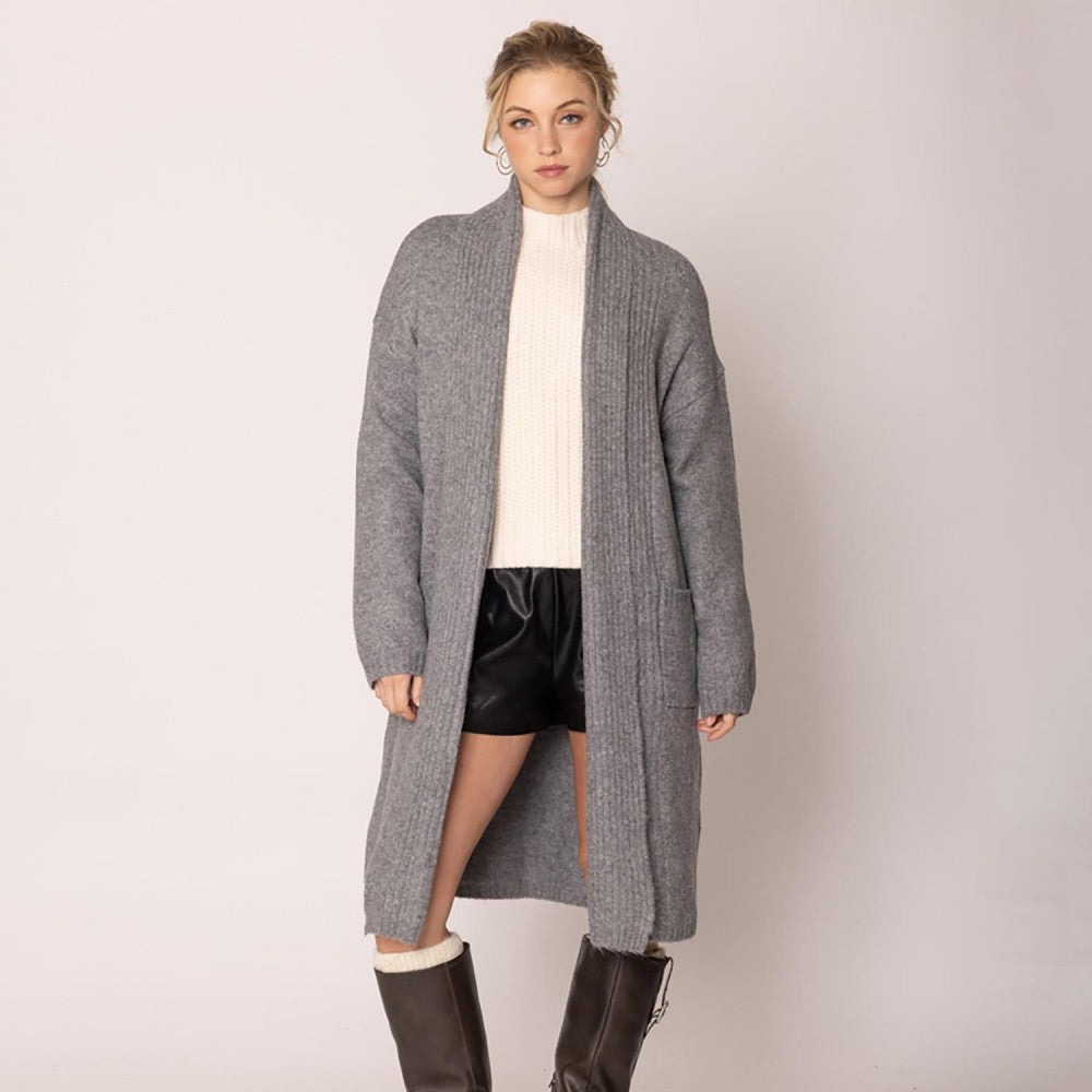 Soft Knit Long Gray Cardigan – My Favorite Things